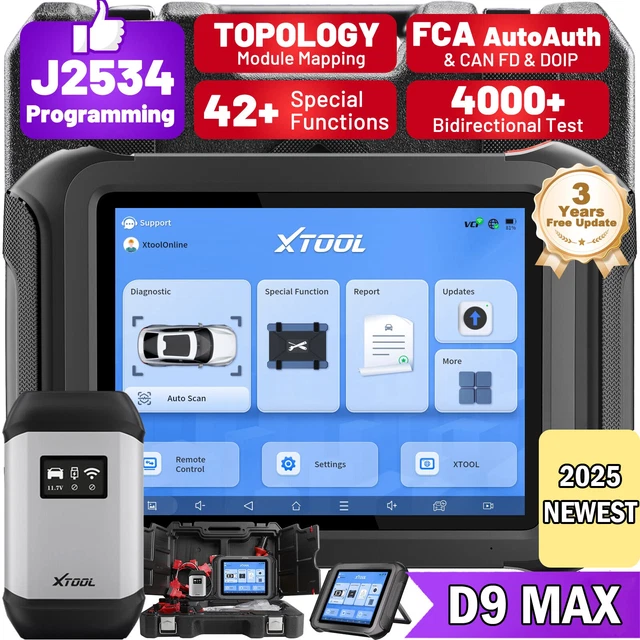 XTOOL D9 MAX Profi OBD2 Diagnosegerät Auto Scanner J2534 ALLE SYSTEM ...