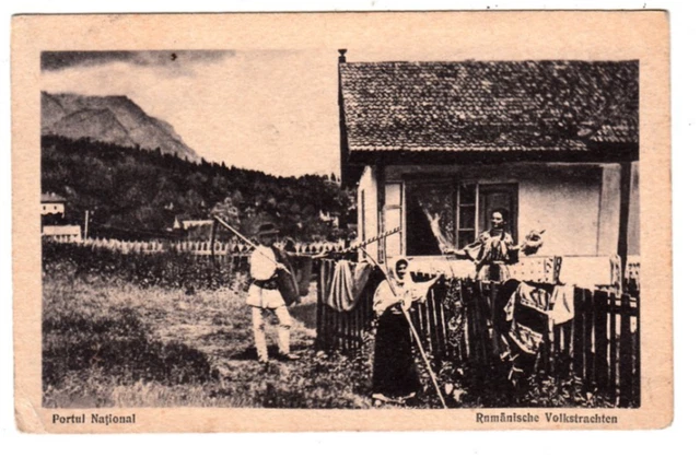 AK I. WELTKRIEG, Feldpost, Portul National, Rumänische Volkstrachten ...