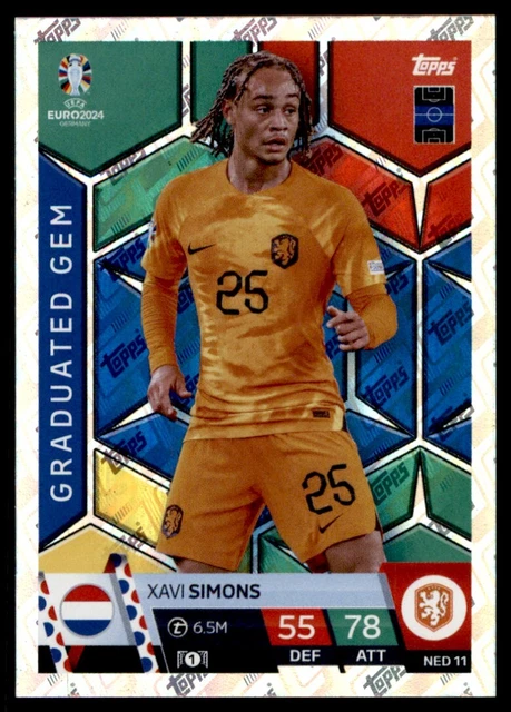TOPPS MATCH ATTAX Euro 2024 - Xavi Simons Netherlands Graduated Gem No ...