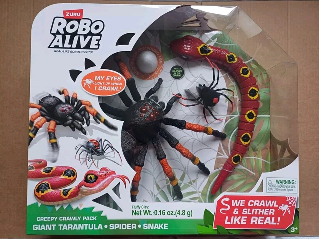 ZURU ROBO ALIVE Creepy Crawly Pack Giant Tarantula Spider Snake New ...