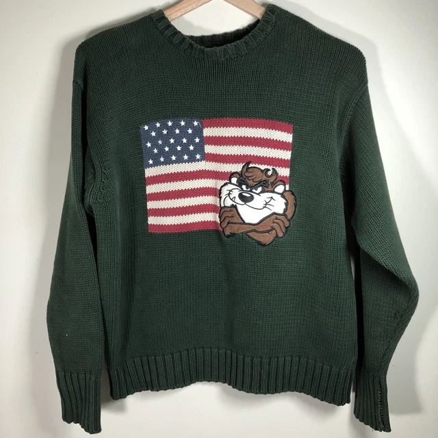 VINTAGE 1995 WARNER Brothers Studio Taz Tasmanian Devil Mens Sweater ...