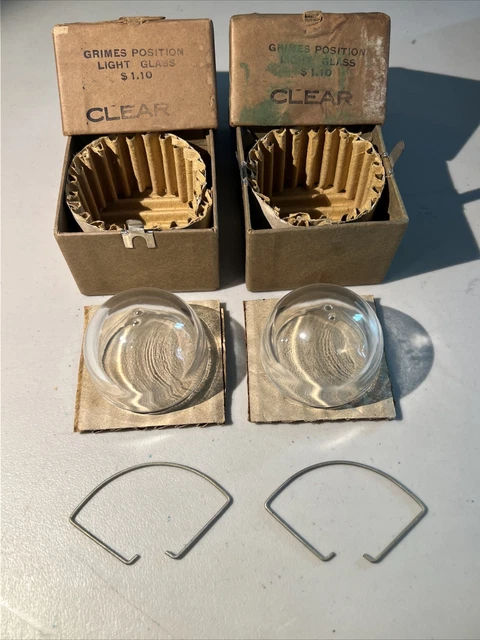2 GRIMES WW2 Aircraft Glass Nav Light Replacement Lens 2" CLEAR Vintage ...