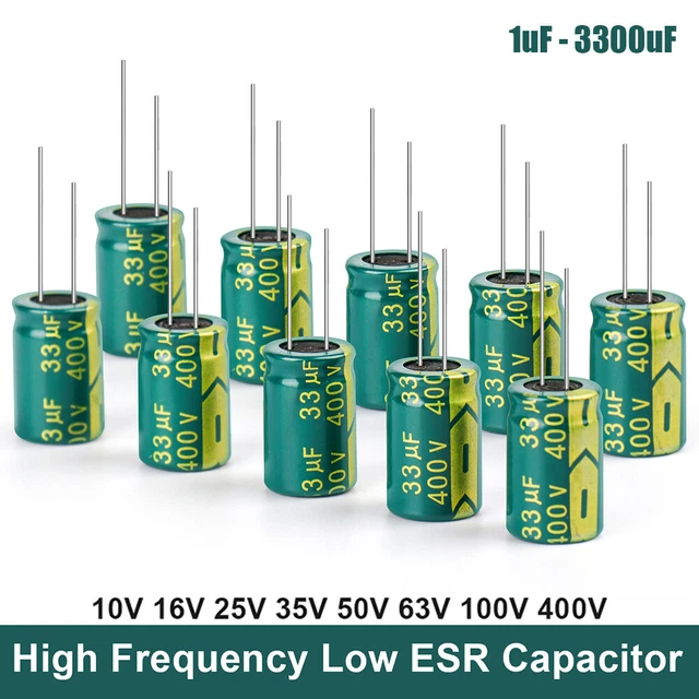 10/16/25/35/50/63/100/400V HIGH FREQUENCY Low ESR Aluminum Capacitor 1uF-3300uF $3.82 - PicClick AU