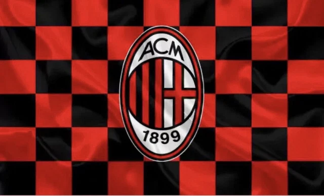BANDIERA STRISCIONE MILAN 300x150cm con logo e sfondo a scacchi - CON ...
