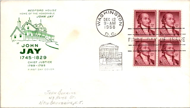 FDC 1958 SC #1046 Farnam Cachet - Washington DC - Bloc de 4 - J4795 EUR ...