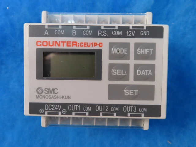 SMC MONOSASHI-KUN CEU1P-D 5Digit Counter 12V 24V Output Rail Mounting ...