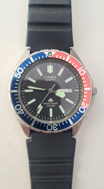 CITIZEN PROMASTER Quartz divers watch model 5502-F50344 Pepsi bezel 200 ...