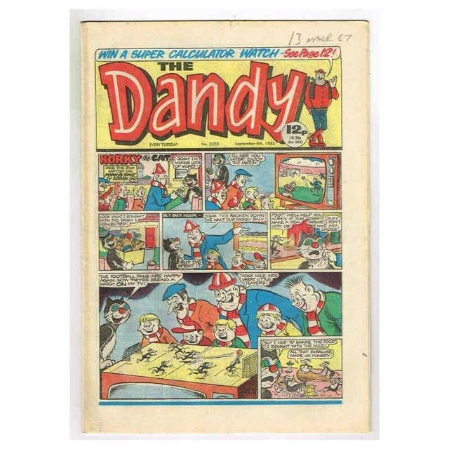 THE DANDY COMIC No.2233 September 8 1984 mbox2167 Korky The Cat £3.95 ...