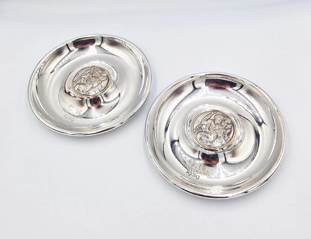 ANTIQUE SILVER PLATED ELECTROTYPE ST CHRISTOPHER DISHES c1939 WENTWORTH ...