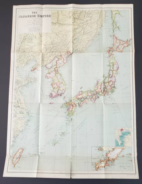 CIRCA 1910 MAP of Japan Empire George Philip & Sons, Ltd. London ...