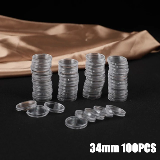 LARGE CAPACITY CLEAR Plastic Coin Cases Capsules Holder Storage Boxes ...