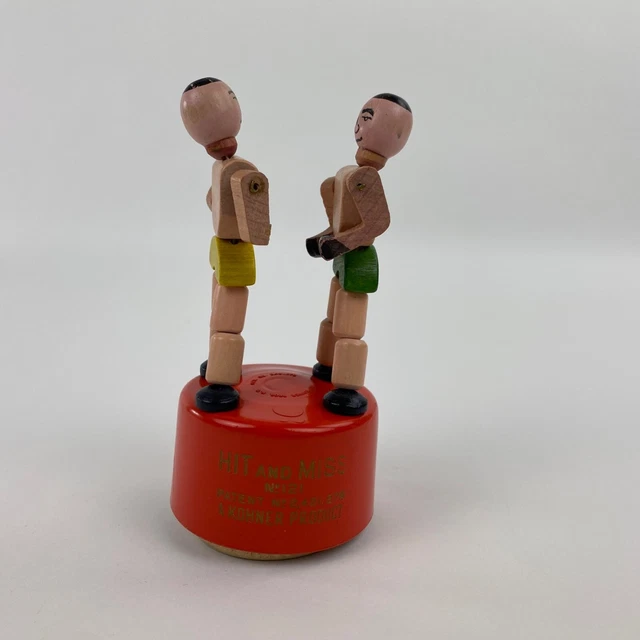 VINTAGE HIT AND Miss Push Button Boxing Boxers Puppet Action Toy Kohner ...