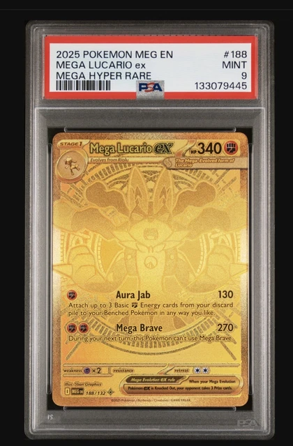 2025 POKEMON MEG En-Mega Evolution Mega Hyper Rare #188 Mega Lucario Ex ...