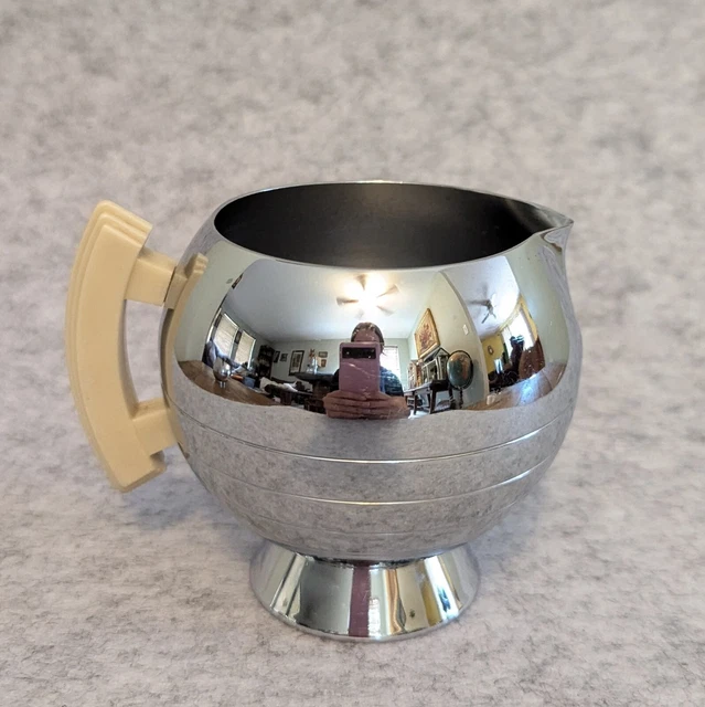 CHASE WALTER VON Nessen Chrome Art Deco Creamer White Bakelite MCM ...