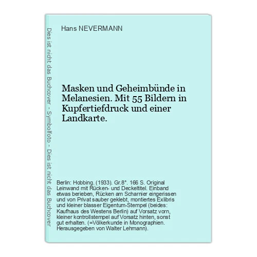 MASKEN UND GEHEIMBÜNDE in Melanesien. Mit 55 Bild NEVERMANN, Hans: EUR 21,00 - PicClick DE