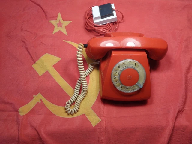 VINTAGE 1978 TAH-70-1 Rotary Telephone Red CCCP Russian Soviet USSR £25 ...
