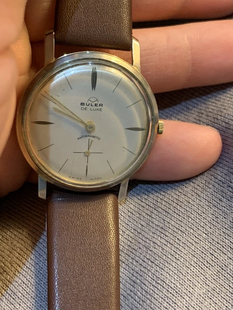 BULER DE LUXE Swiss Made Antimagnetic Mechanical BAUHAUS Design Watch ...