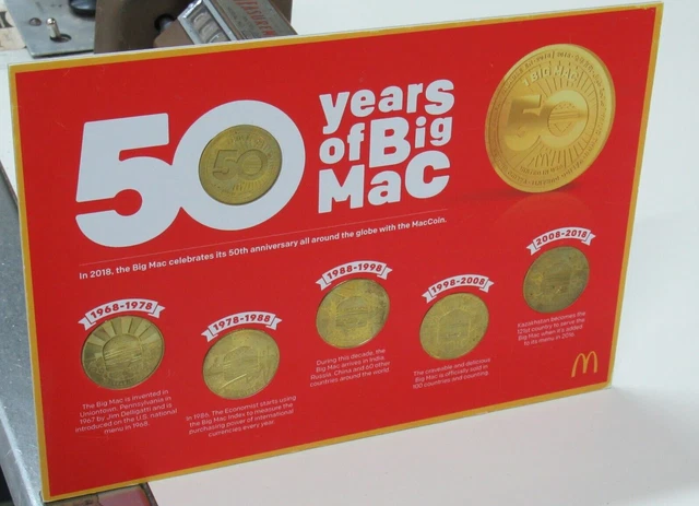MCDONALDS 50 YEARS of Big Mac Collectors Coin Plaque MacCoin £117.13 ...