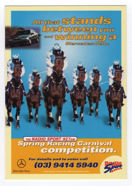 AUSTRALIAN HORSE RACING Postcard. Spring Racing Carnival 1998 $3.99 ...