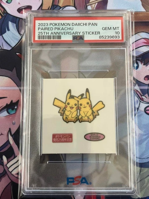 2023 POKEMON DAIICHI Pan MIMIKYU/PIKACHU 25th Anniversary Sticker PSA 9 ...