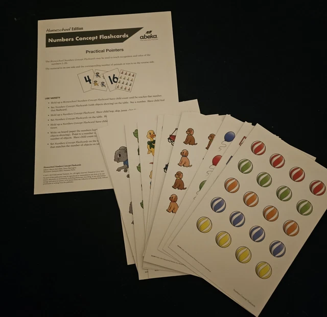 ABEKA NUMBERS CONCEPT Flashcards W Instructions EUC Homeschool £18.48 ...