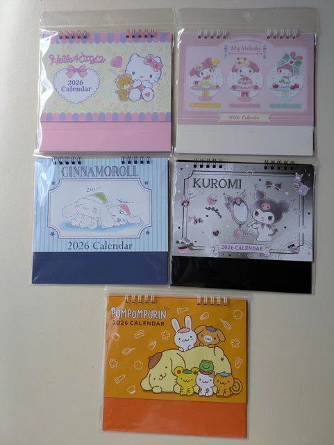 DAISO SANRIO FIGUREN 2026 Kalender 5er Set aus Japan Neu EUR 23,12 ...