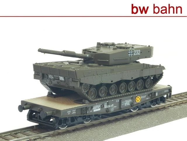 ROCO H0 47748 Schwerlastwagen der Bundeswehr mit Panzer Leopard 2 DB AG Neu EUR 44,99 - PicClick DE