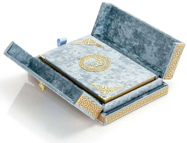 HOLY QURAN SET with Desktop Double Cover Box, Muslim Gift, Eid, Ramadan ...