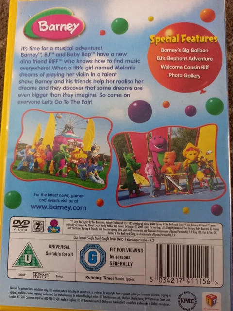 BARNEY LET'S GO To The Fair Dvd Kids £9.99 - PicClick UK