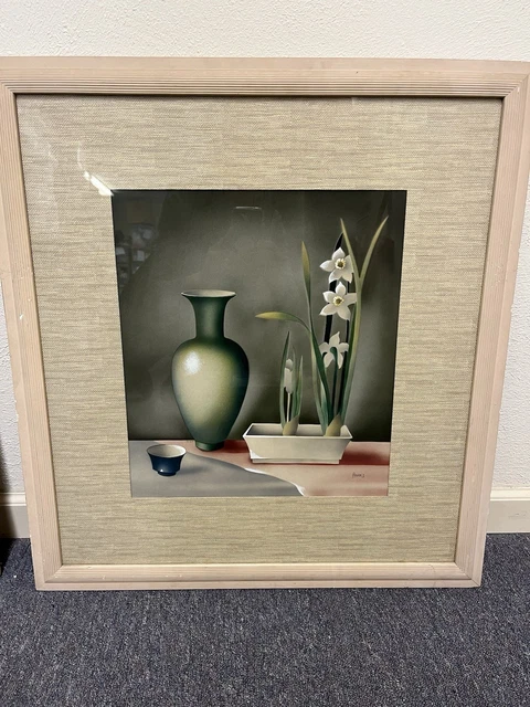 VINTAGE BENJAMIN HARRIS Listed Artist Watercolor Painting Still Life ...
