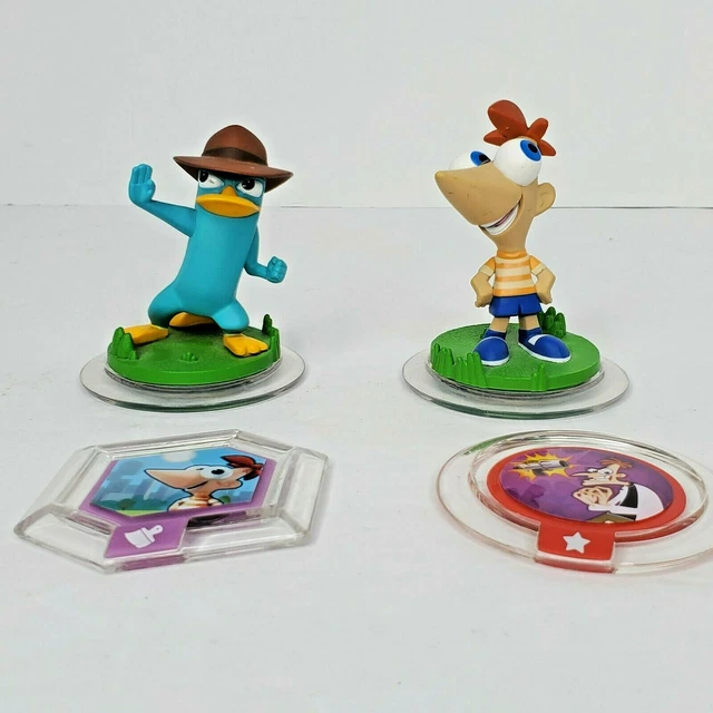 DISNEY INFINITY 1.0 Phineas Agent Perry the Platypus Figures 2 Disc's ...