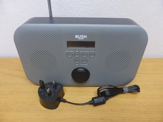 BUSH PORTABLE DAB FM Radio Grey Mains or Battery powered WJ-D88 GWO £24 ...