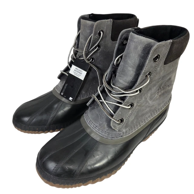 SOREL MEN'S WATERPROOF Insulated Duck Boots Lace-Up Ankle Gray Black US ...