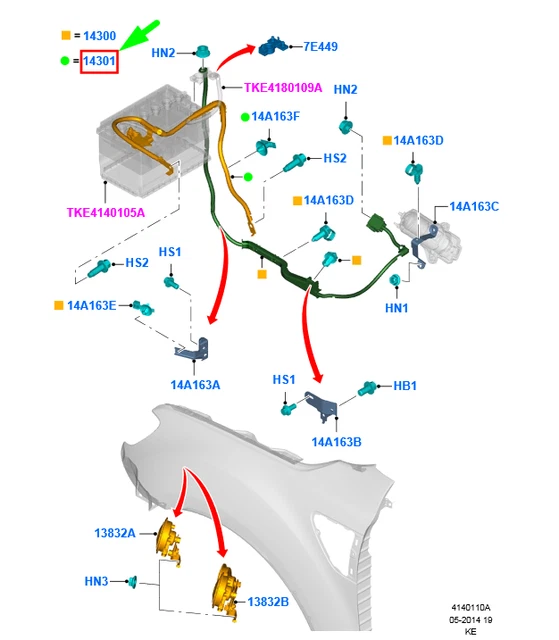 FORD RANGER T6 MK1 Battery To Earth Cable Assy AB39-14301-BF 1814434 NEW GENUINE $291.74 ...