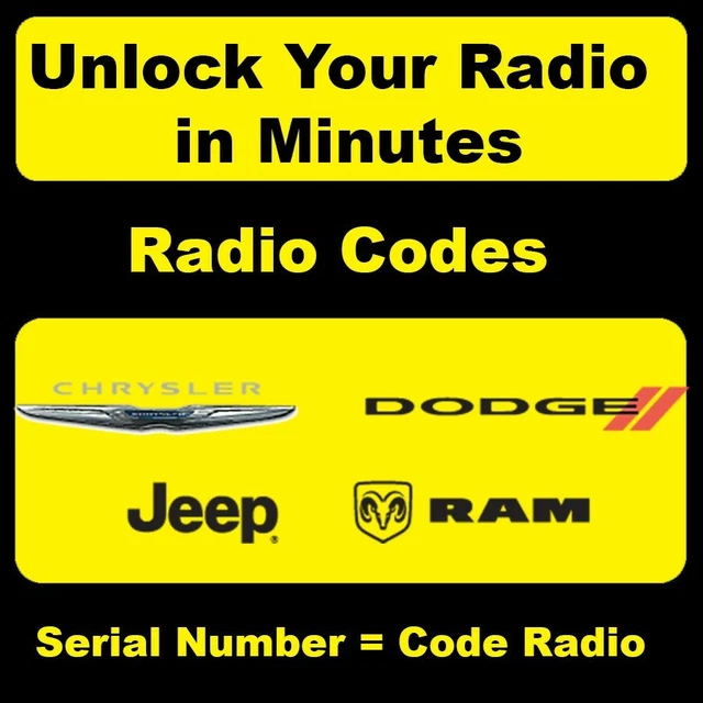 CODES RADIO UNLOCK Jeep Chrysler Dodge Ram T00Be Tm9 Stereo 484 Pincode ...