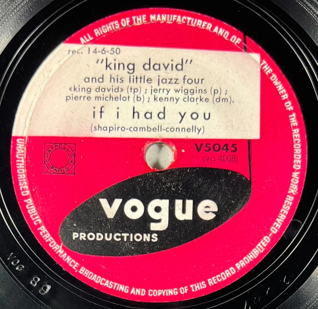 KING DAVID : Nuts / If i had you DISQUE 78 tours rpm VOGUE 5045 EUR 9 ...