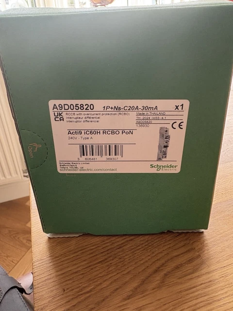 SCHNEIDER 20 AMP CURVE C 10kA 30mA RCBO TYPE A PoN ACTI9 IC60H A9D05820 0.00 - PicClick UK