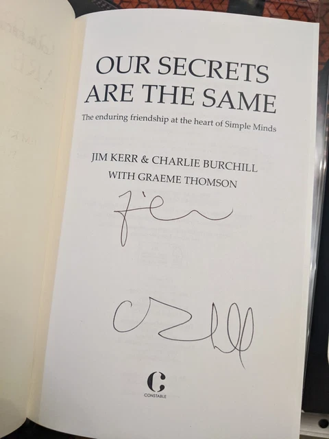 LIVRE SIMPLE MINDS signé par Jim Kerr et Charlie Burchill EUR 50,00 ...