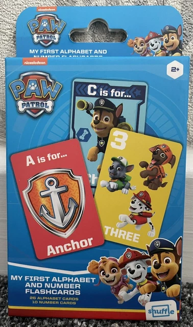 PAW PATROL LEARNING Alphabet and Number Flash Cards | My First Alphabet ...