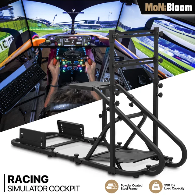 RACING SIMULATOR COCKPIT Wheel Stand Fit Logitech Thrustmaster w/TV ...