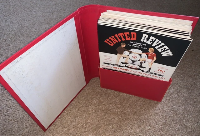 MANCHESTER UNITED FC 1985 1986 Nr COMPLETE SEASON PROGRAMMES & BINDER ...