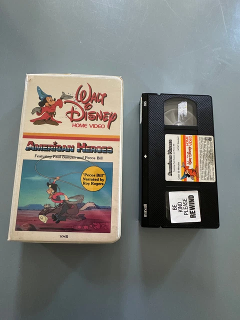WALT DISNEY HOME Video American Heroes VHS rare old white clam shell ...