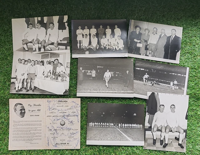 CHELSEA FOOTBALL CLUB Frank Blunstone TESTIMONIAL photos 8 1963 signed ...