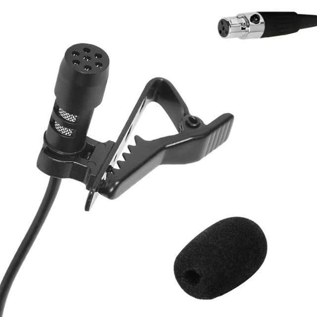 MICROPHONE À CLIP Lavalier noir de qualité sonore premium pour Shure ...