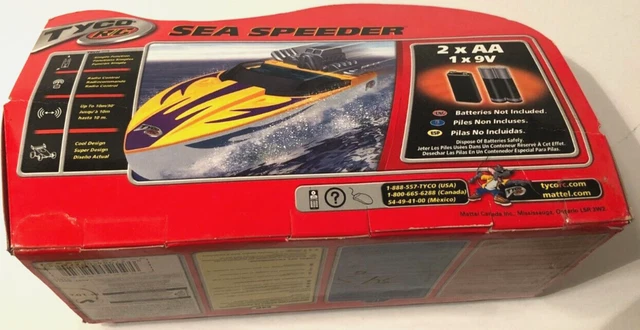 TYCO YELLOW RC Sea Speeder Boat Toys Remote Control Mattel Wheels New ...