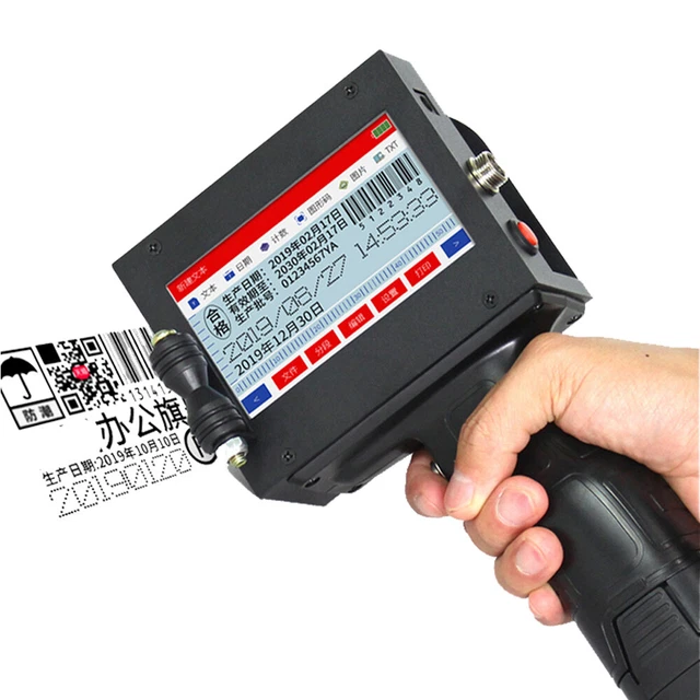 600DPI HANDHELD INKJET Printer Logo Date QR Barcode Batch Coding Machine 4.3inch $818.35 ...