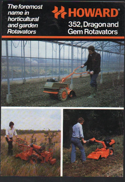 HOWARD 352, DRAGON and Gem Garden Rotavators Brochure Leaflet £6.00 ...