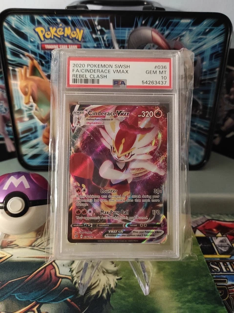 Pokemon Cinderace Vmax Full Art 036 Swsh Rebel Clash Eng Gem Mint Psa