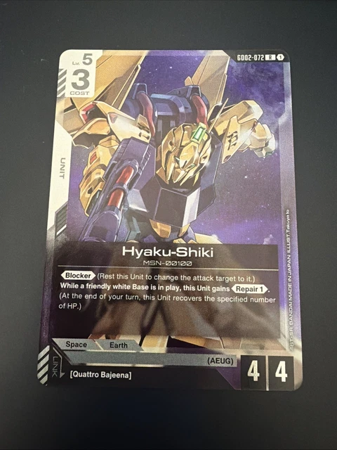 GUNDAM TCG - HYAKU SHIKI Rare Card GD02-072 HOLO FOIL ENG DUAL IMPACT £ ...