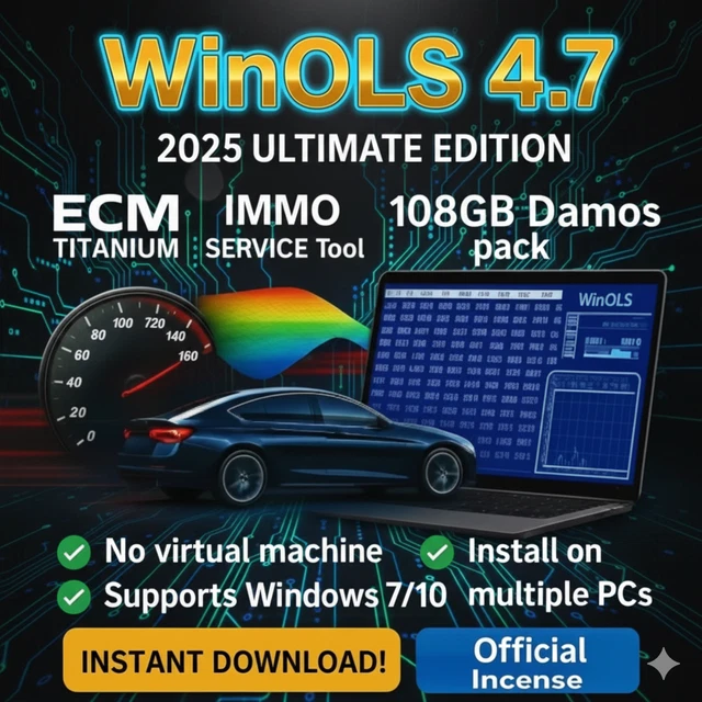 ECU PROGRAMMING SOFTWARE Pack: Winols 4.7, ECM Titanium, 93GB Damos ...
